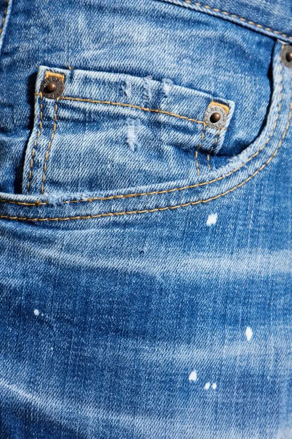 Dsquared2 Medium Spots Wash Skater Distressed Jeans - Blue