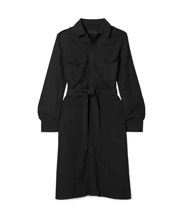 NILI LOTAN Marcia Midi Shirt Dress With Belt