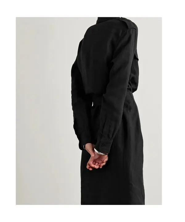 NILI LOTAN Marcia Midi Shirt Dress With Belt
