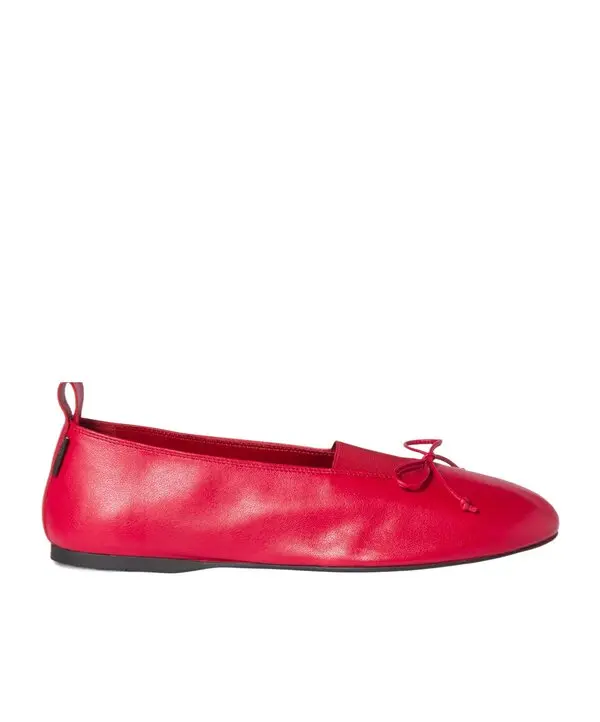 Miu Miu Nappa Leather Ballerinas - Red