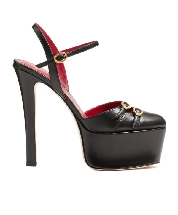 Valentino Garavani Kidskin Platform Pumps With Vlogo Detail - Black