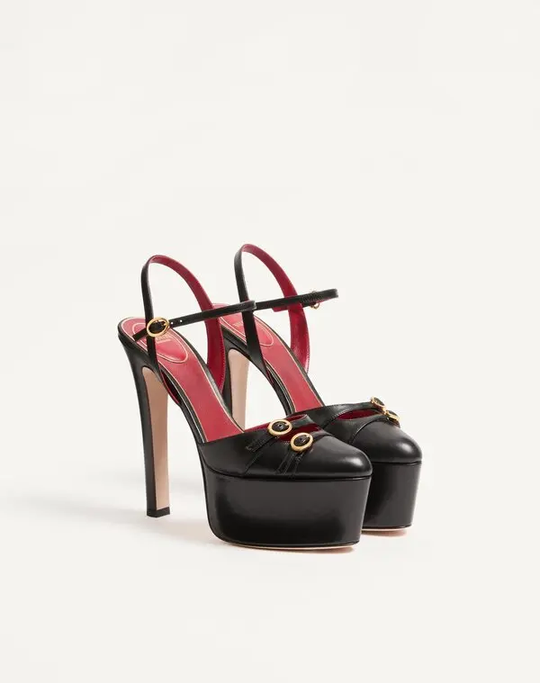 Valentino Garavani Kidskin Platform Pumps With Vlogo Detail - Black