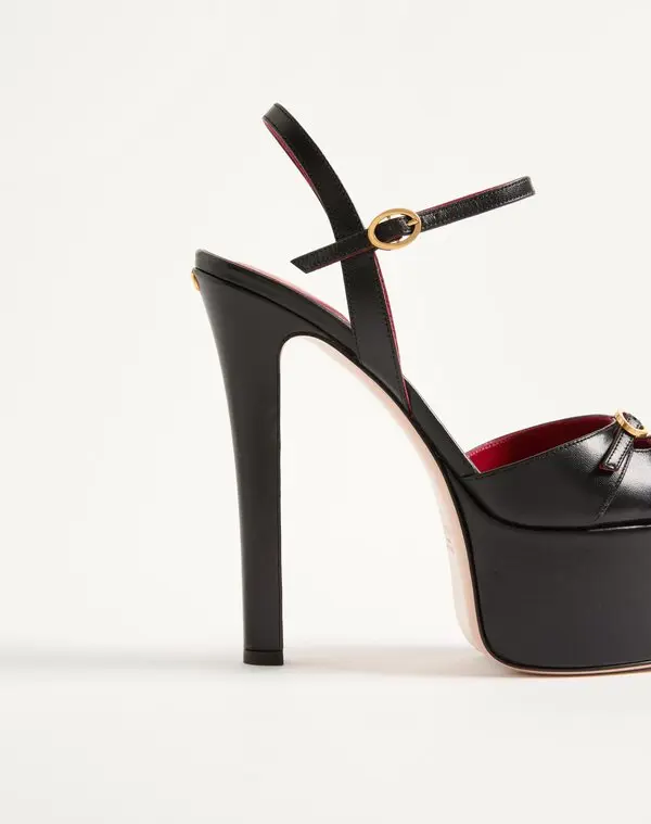 Valentino Garavani Kidskin Platform Pumps With Vlogo Detail - Black