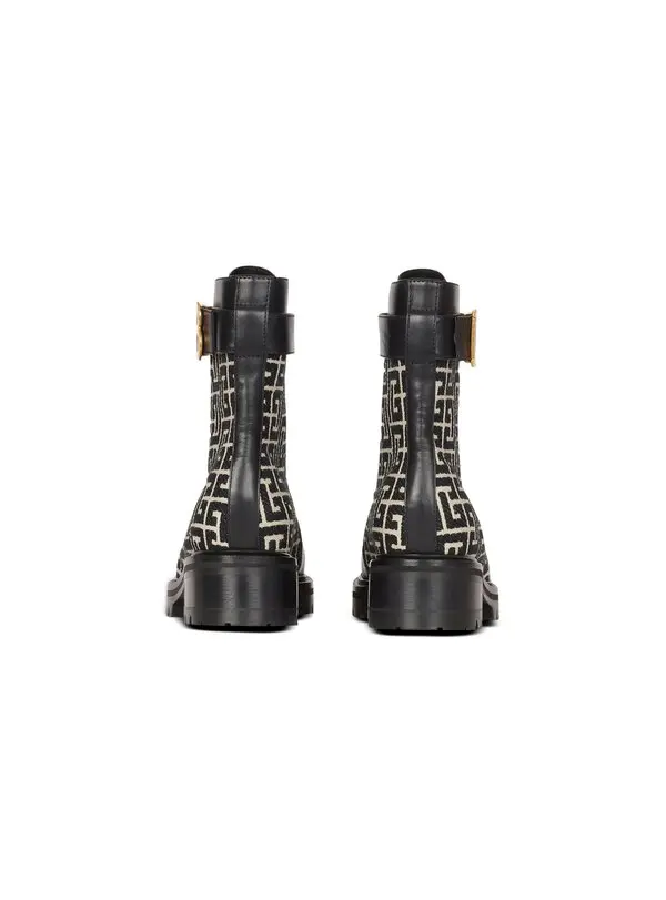 Balmain Bicolor Jacquard Ranger Romy Ankle Boots