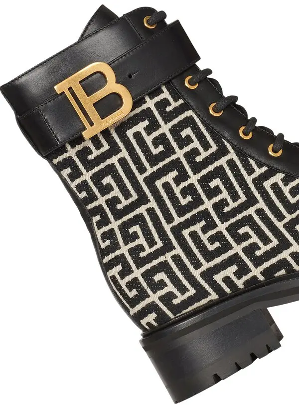 Balmain Bicolor Jacquard Ranger Romy Ankle Boots