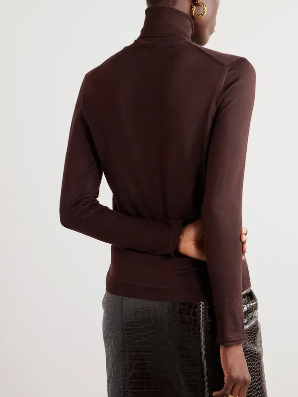 TOM FORD Ribbed Cashmere-silk Blend Knitted Top