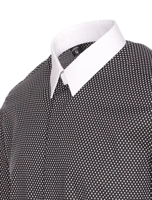 TOM FORD Diamond-pattern Cotton Shirt - Black
