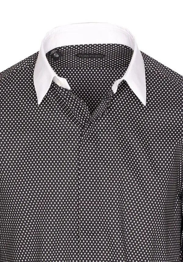 TOM FORD Diamond-pattern Cotton Shirt - Black