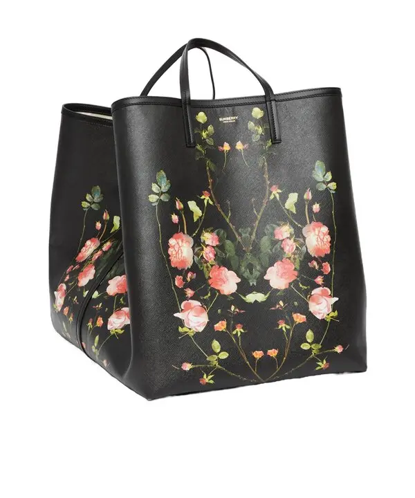 Burberry Floral Print Logo Tote Bag