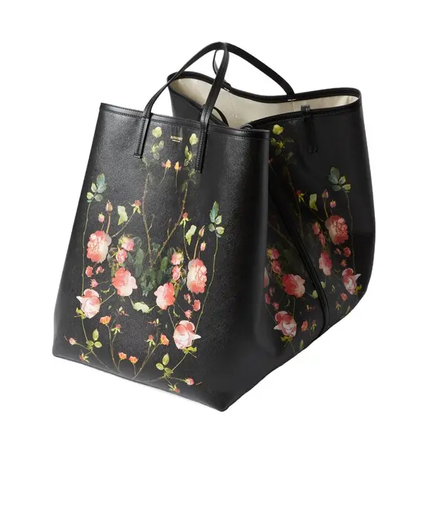 Burberry Floral Print Logo Tote Bag