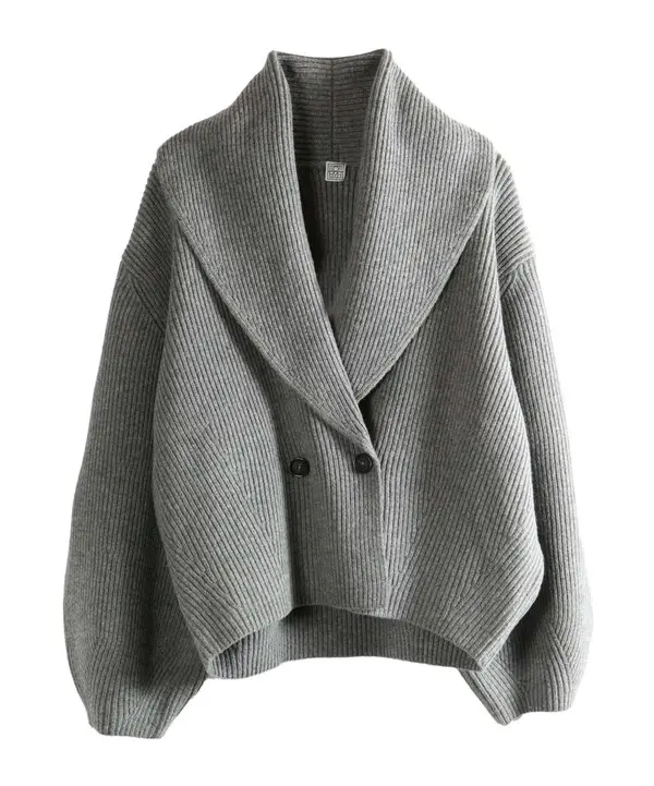 TOTEME Double-breasted Ribbed Cardigan