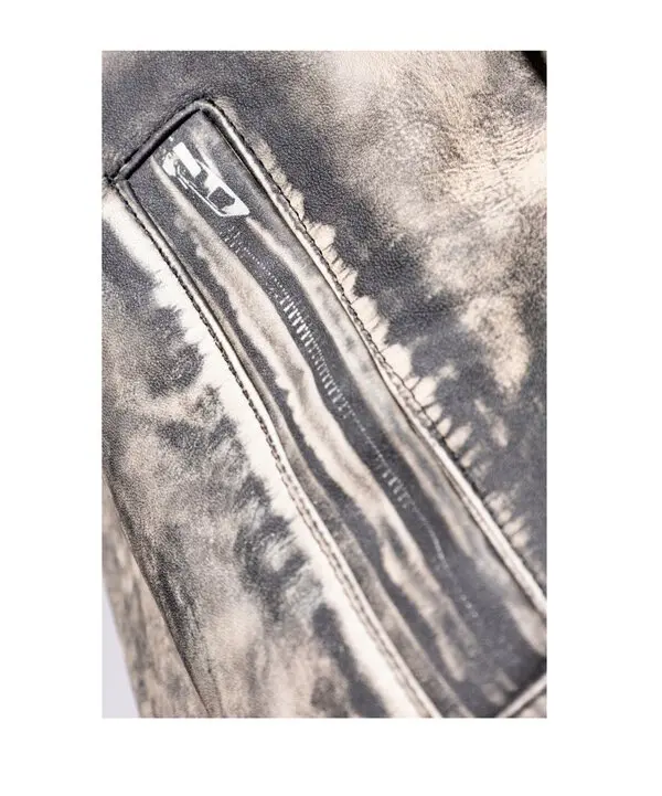 DIESEL® L-tad" Leather Biker Jacket - Nude