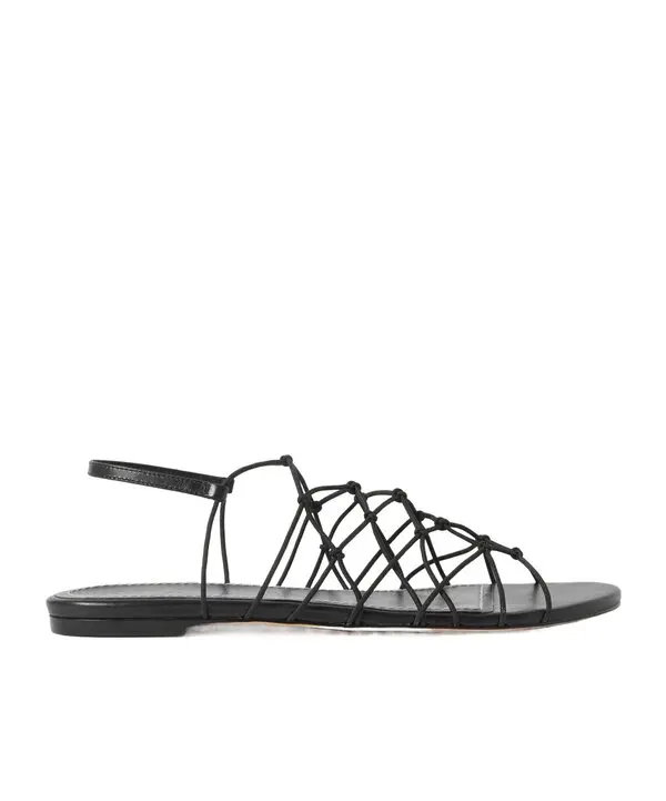 Staud Gio Flat Sandals - Black
