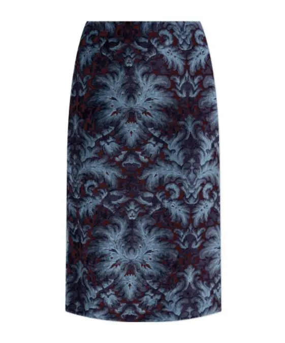Etro Floral Printed Midi Skirt - Black