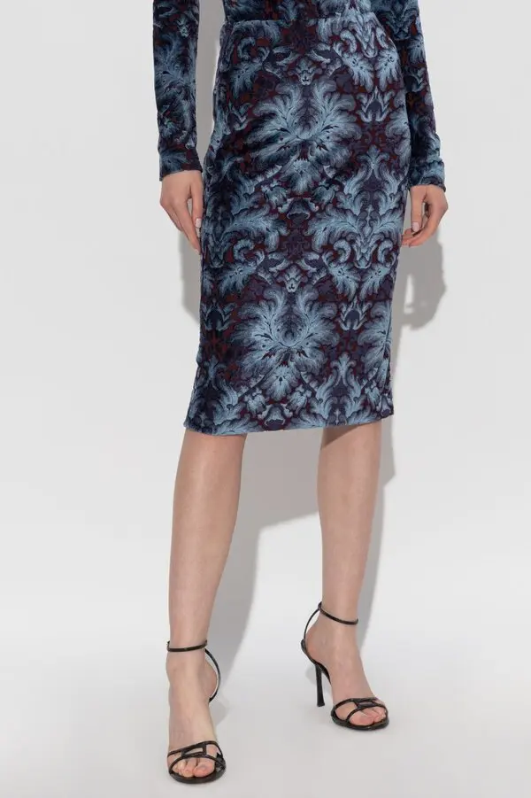 Etro Floral Printed Midi Skirt - Black