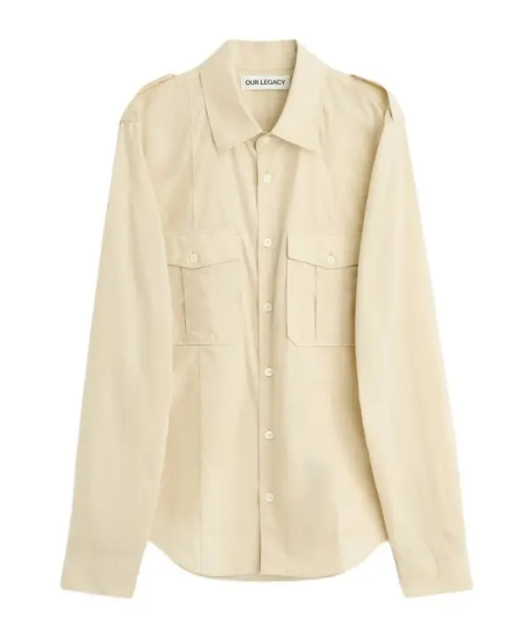 Our Legacy Lean Chest-pockets Shirt - Eggshell