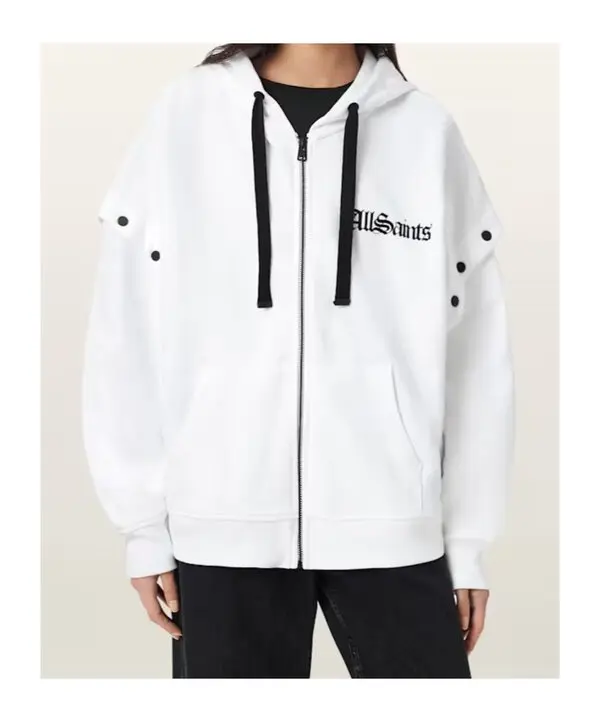 ALLSAINTS Gig Amphia Snap-detail Hooded Sweatshirt