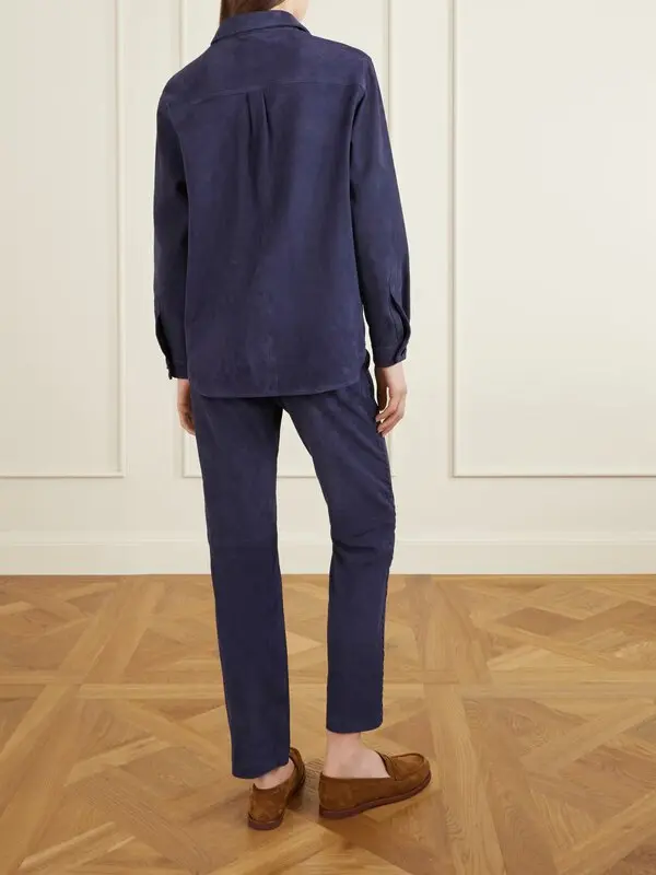 BLAZÉ MILANO Berber Patchwork Suede Shirt