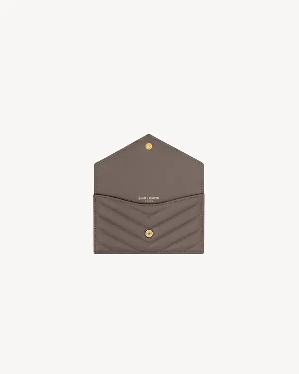 Saint Laurent Cassandre Matelassé Leather Wallet - Brown