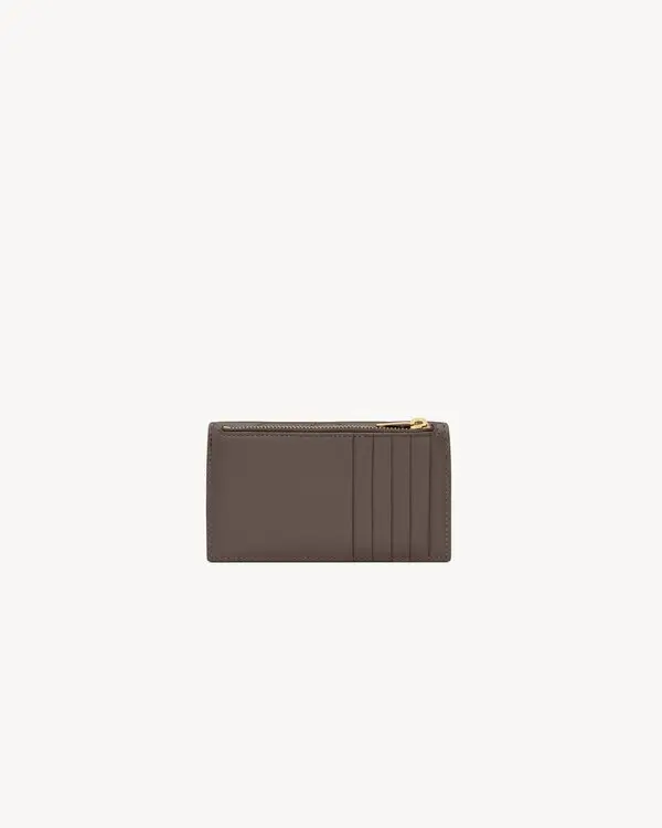 Saint Laurent Cassandre Matelassé Leather Wallet - Brown