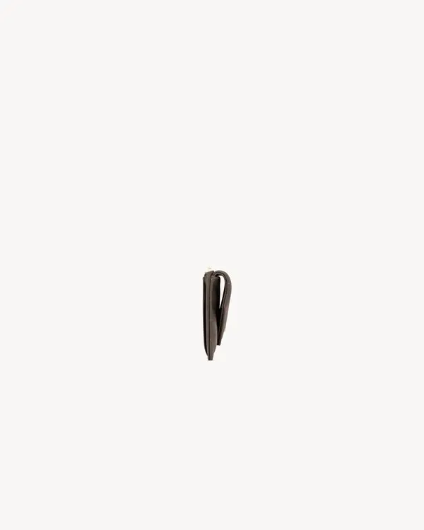 Saint Laurent Cassandre Matelassé Leather Wallet - Brown