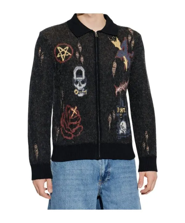 ALLSAINTS Meller Graphic Zip Cardigan