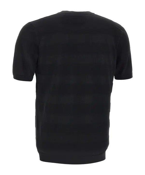 KANGRA Ribbed Knit T-shirt - Black