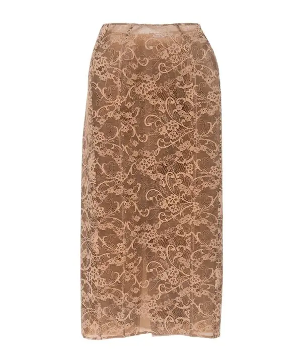 Acne Studios Lace Midi Skirt - Brown