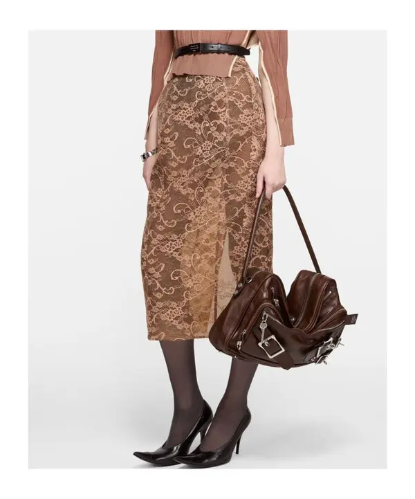 Acne Studios Lace Midi Skirt - Brown