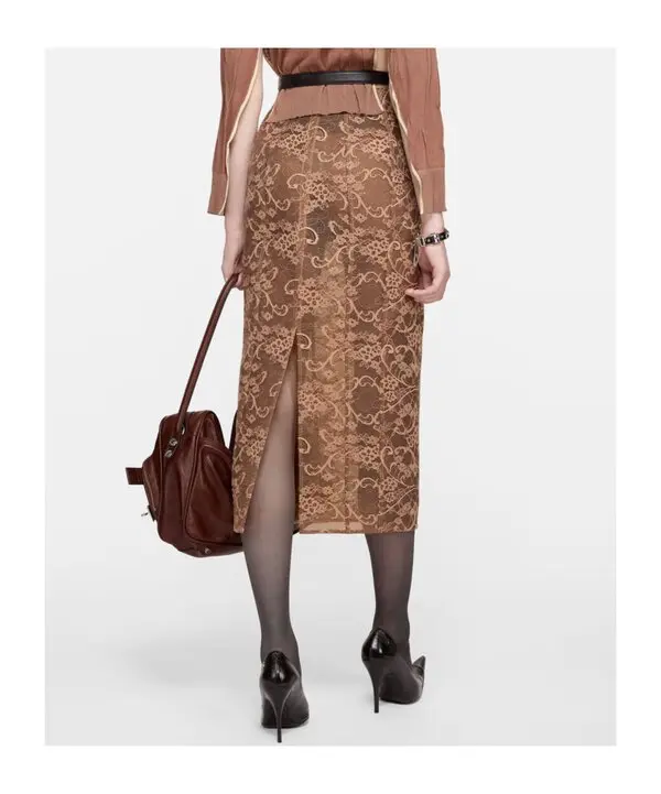 Acne Studios Lace Midi Skirt - Brown