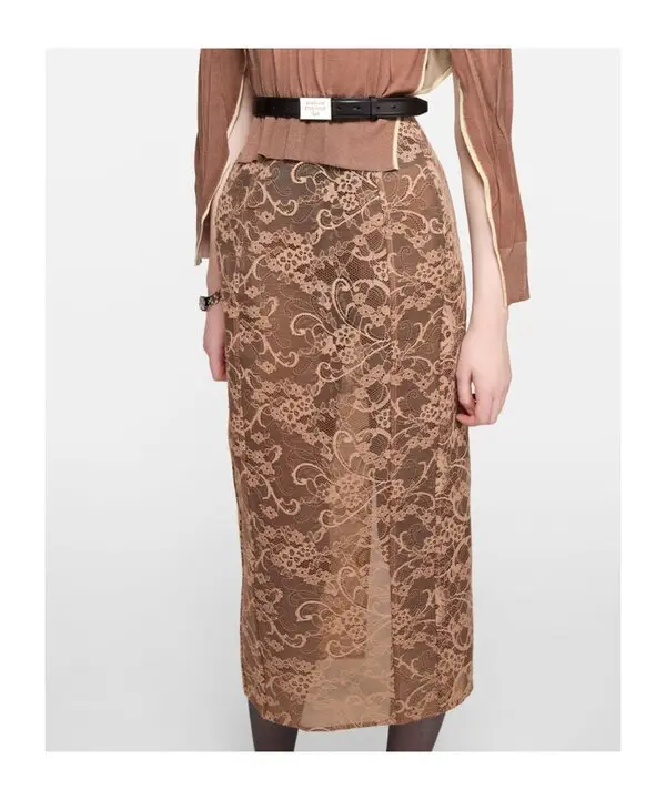 Acne Studios Lace Midi Skirt - Brown