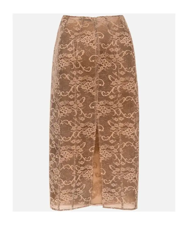 Acne Studios Lace Midi Skirt - Brown