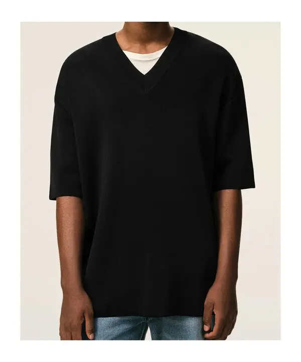 AMI Paris V-neck Short-sleeve Knitted Top