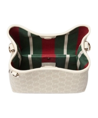 Gucci Gg Emblem Small Bucket Bag - Beige/white