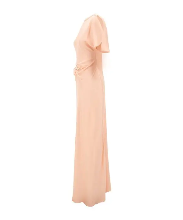 Victoria Beckham Isabella Pleated Maxi Dress - Pink