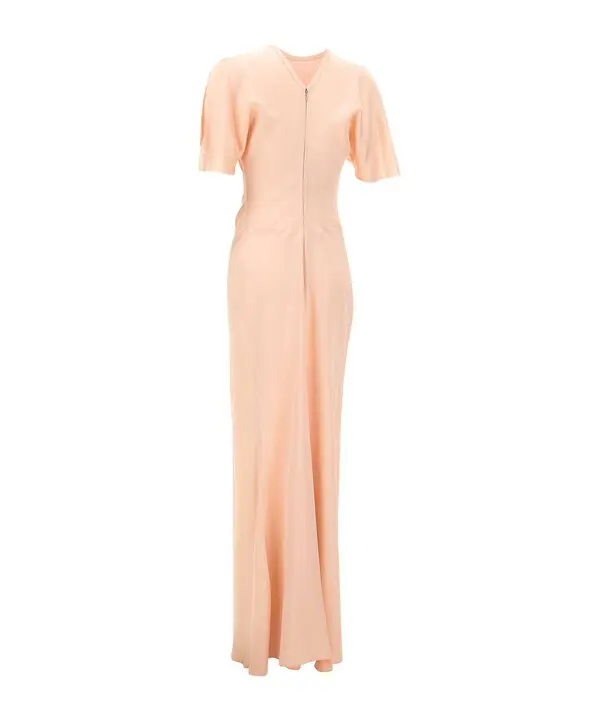 Victoria Beckham Isabella Pleated Maxi Dress - Pink