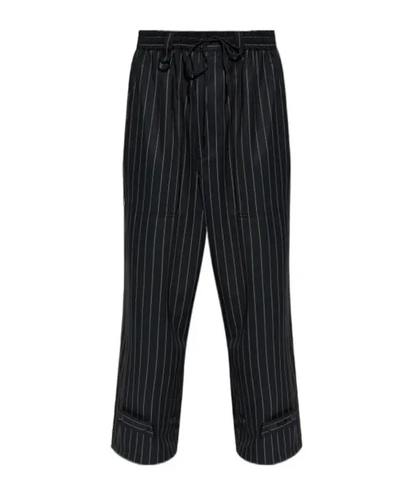 Y3 Pinstriped Straight-leg Trousers