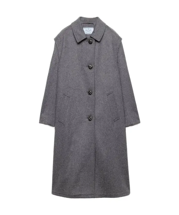 Prada Single-breasted Loden Cloth Coat