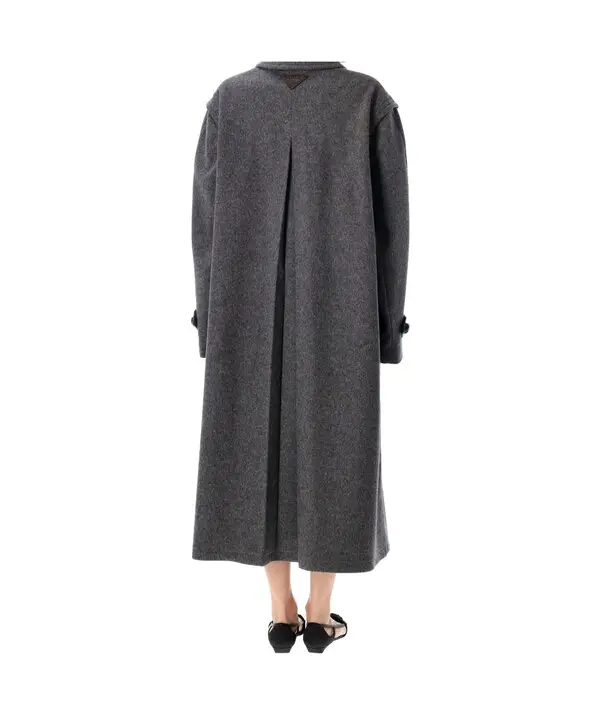 Prada Single-breasted Loden Cloth Coat