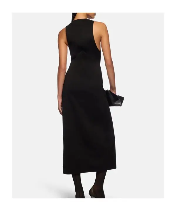Attico Sleeveless V-neck Logo Plaque Dress