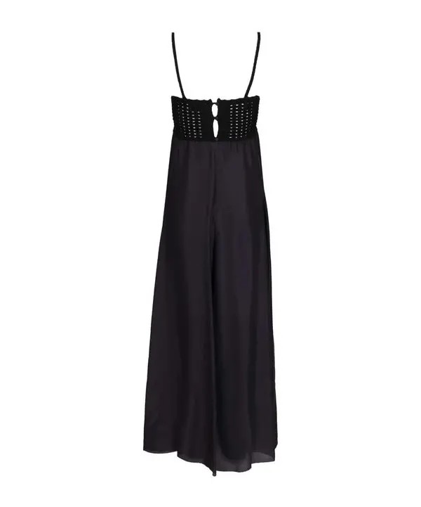 FORTE_FORTE Black Crochet Bustier Maxi Dress