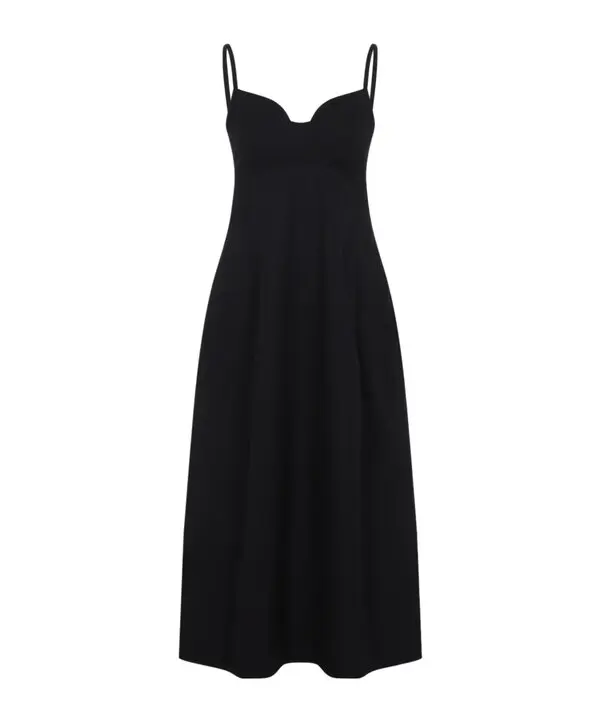 Co Bustier Cut Midi Dress - Black