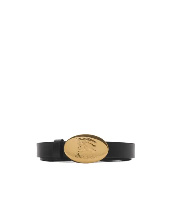 Burberry Thin Reversible Leather Belt With Knight Stamp