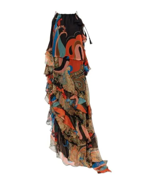 Etro Ruffled Paisley Maxi Dress