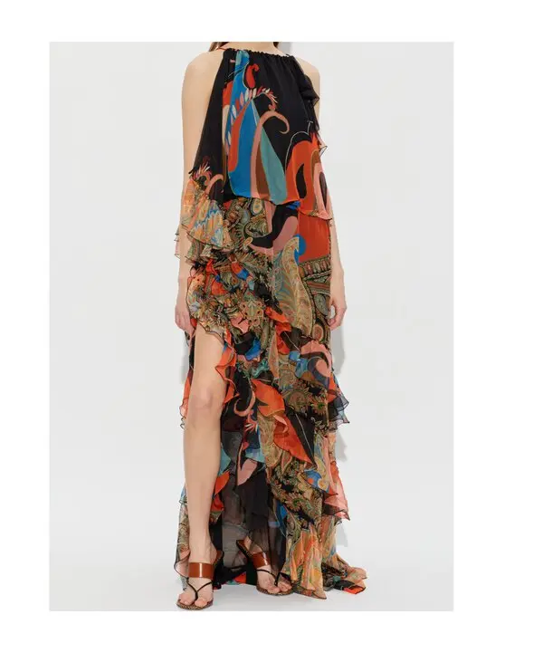 Etro Ruffled Paisley Maxi Dress
