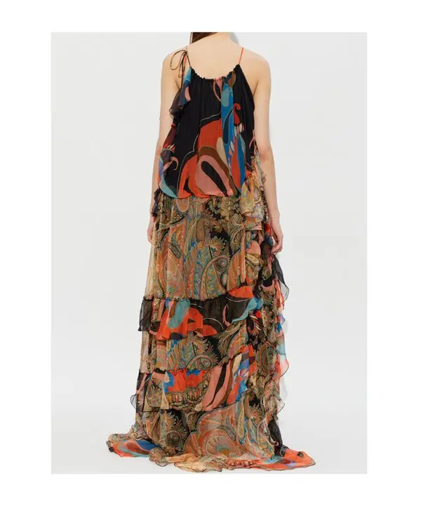 Etro Ruffled Paisley Maxi Dress