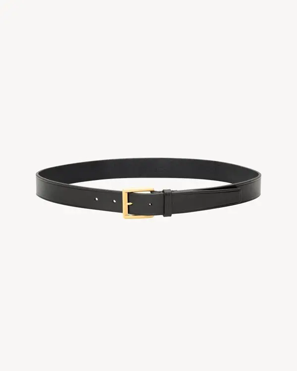 Saint Laurent Rectangular Buckle Belt In Leather