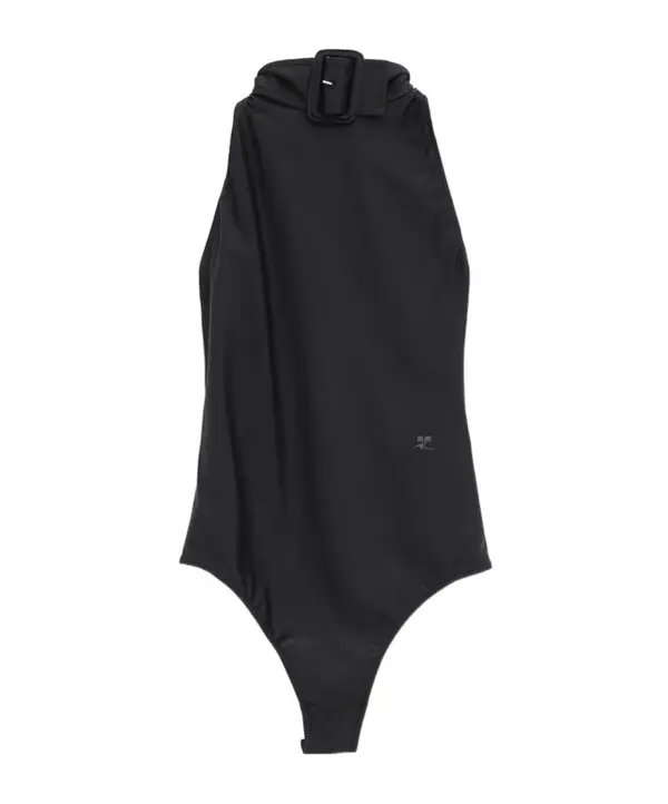 COURREGES Courrèges Sleeveless Bodysuit With Buckle Detail - Black