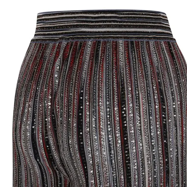 Missoni Wide-leg Striped Knitted Trousers - Black
