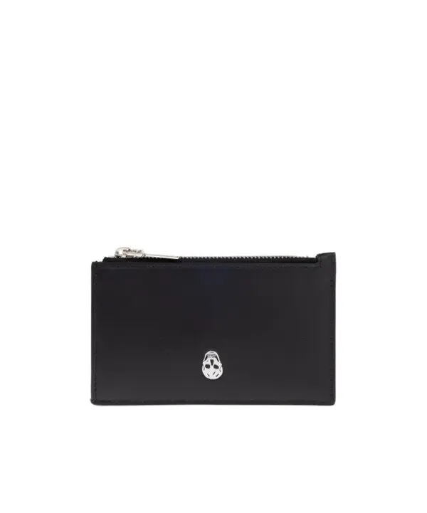 Alexander McQueen Skull Printed Zip-up Cardholer - Black